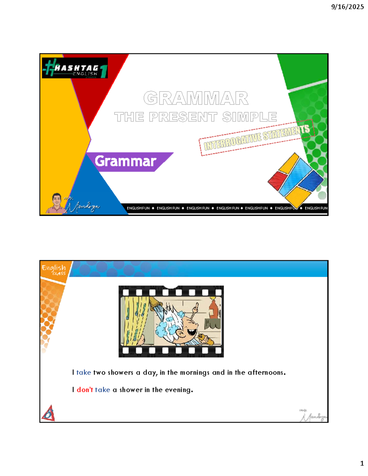 ENGLISH 101: Present Simple Grammar Notes - Studocu
