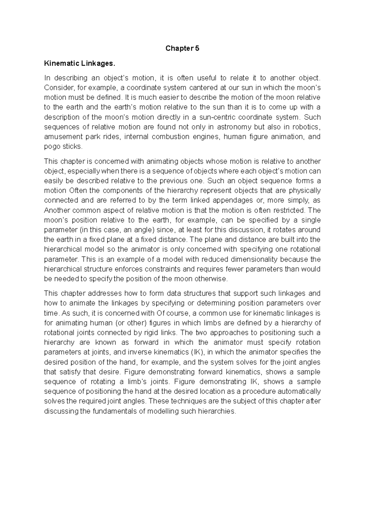 Chapter 5 - Kinematic Linkages: Understanding Motion and Animation ...