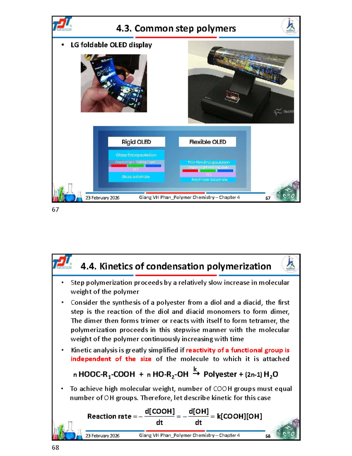 Chapter 4: Kinetics of Condensation Polymerization (Polymer Chemistry ...