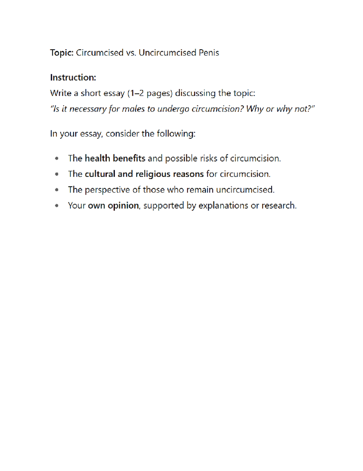 Lesson 4: Circumcised vs. Uncircumcised - A Comprehensive Essay - Studocu