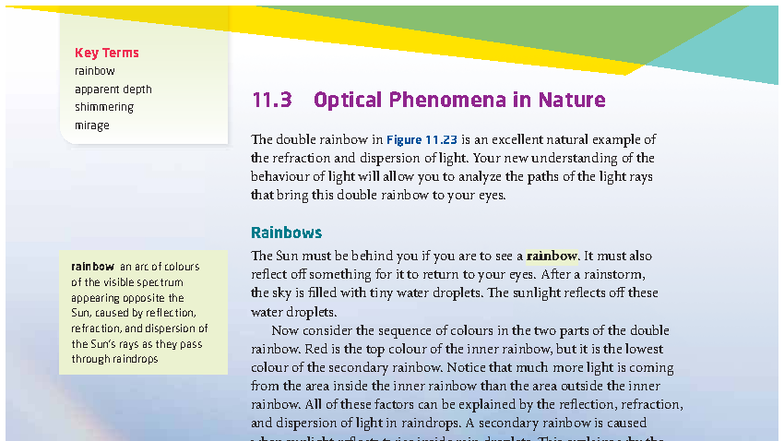 Optical Phenomena in Nature: Rainbows, Mirages, and Shimmering (ONS10 ...