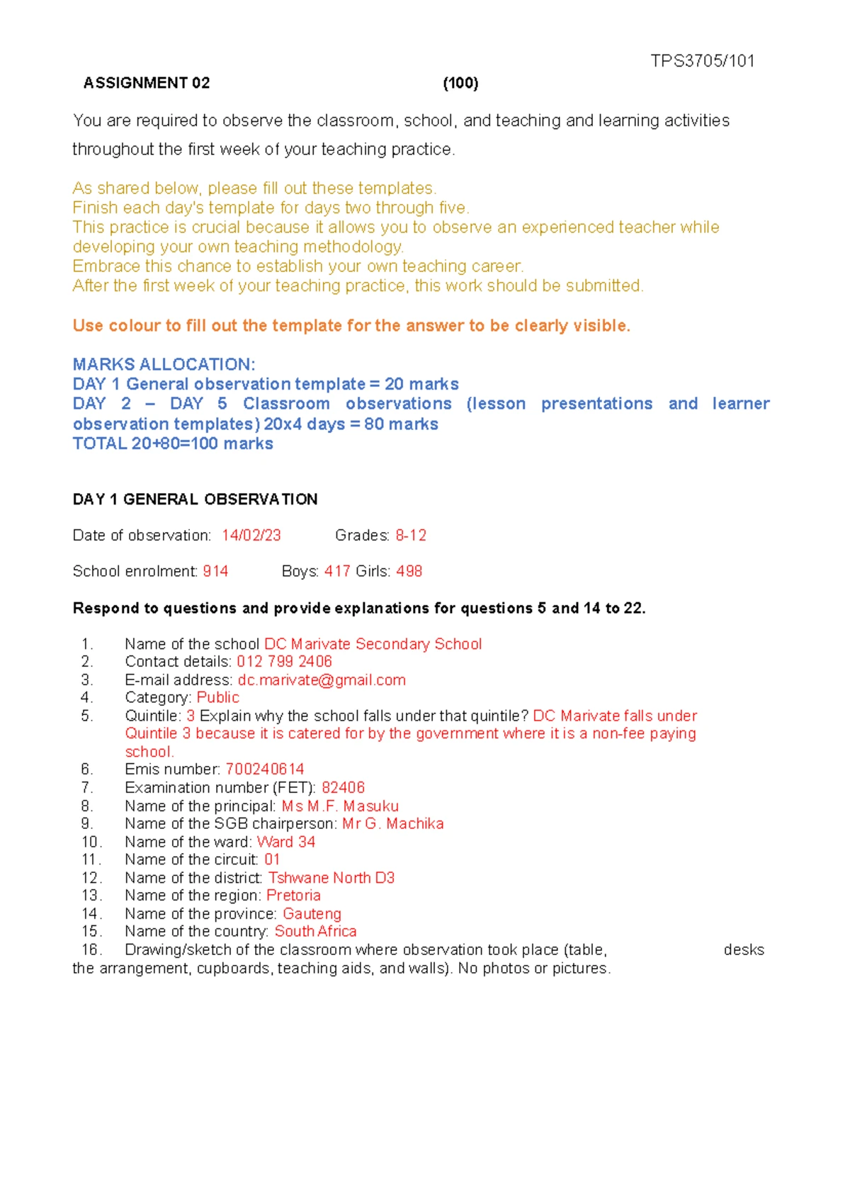 Assignment 3 Portfolio of Learning Evidence ELP733 - 1 MODULE NAME: EDUCATION LAW AND POLICY ...