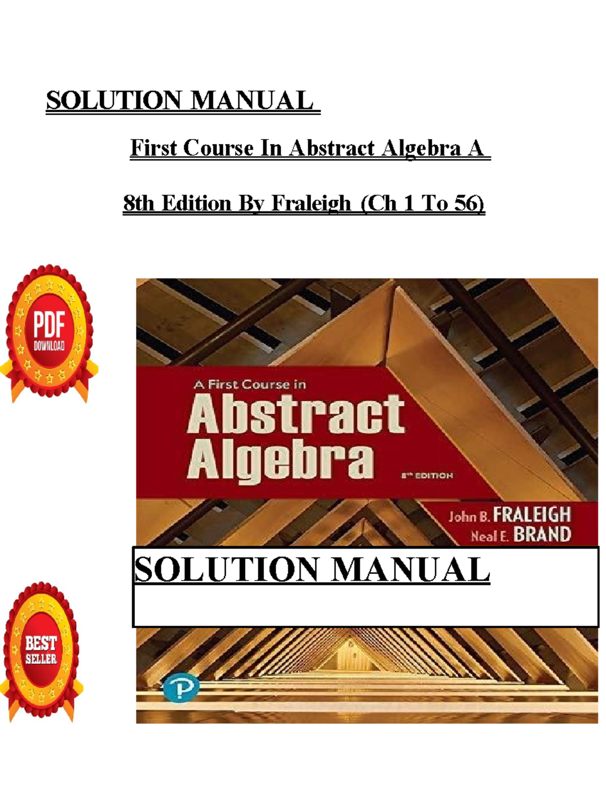 Solution Manual for First Course in Abstract Algebra A (8th Ed) Ch 1-56 - Studocu