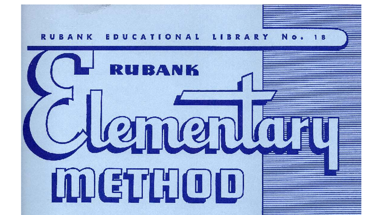 Rubank Elem. Method for Cornet/Trumpet - A.F. Robinson - Studocu
