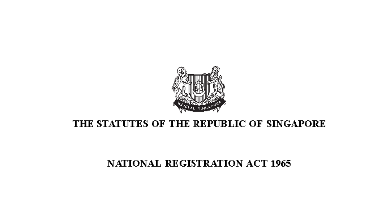 National Registration Act 1965: 2020 Revised Edition Overview - Studocu