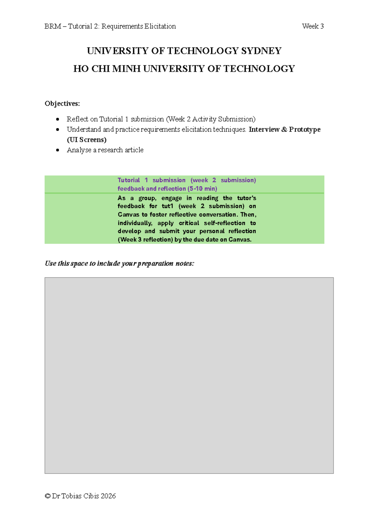 BRM 2026 Tutorial 2: Requirements Elicitation & Case Study Analysis ...