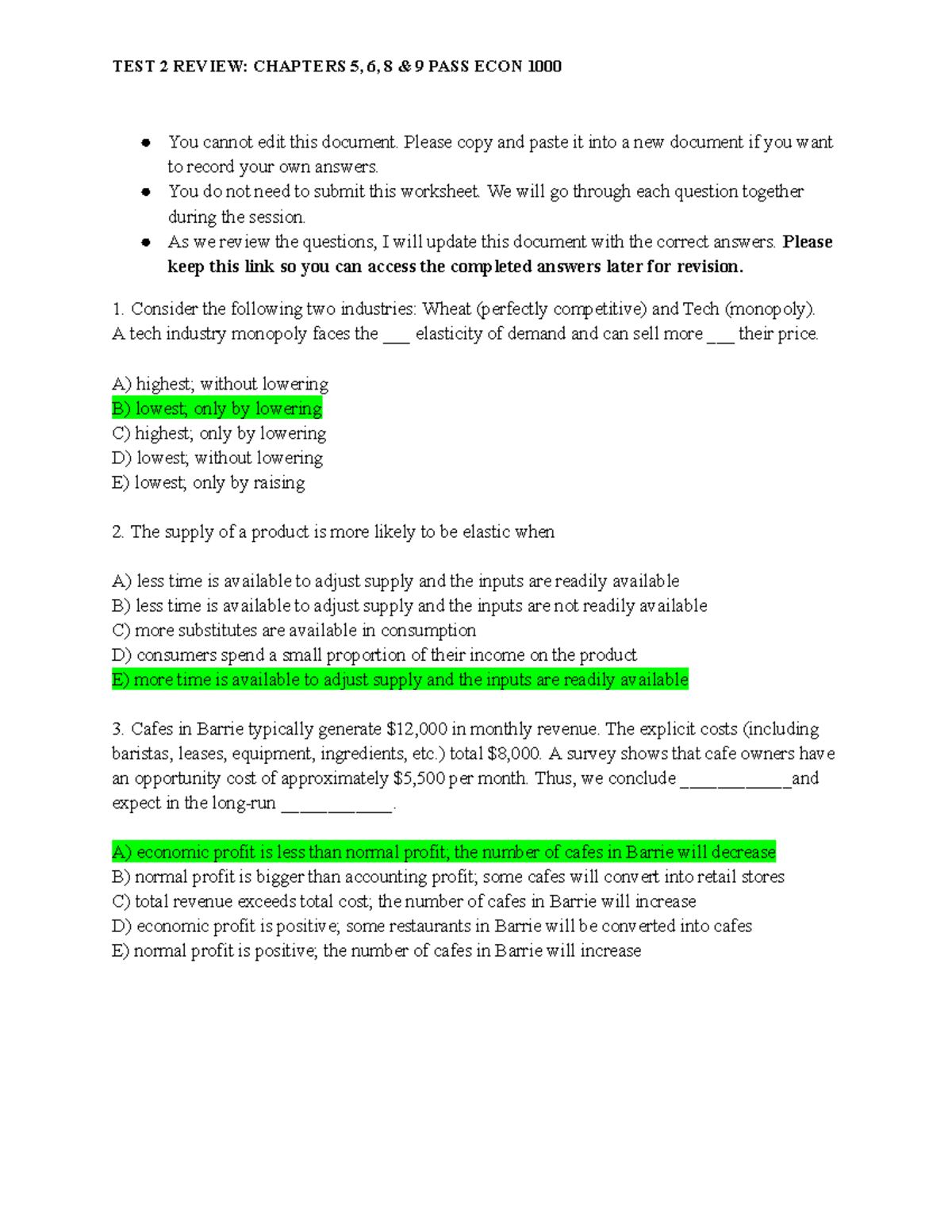 Test 2 Review: Chapters 5, 6, 8, 9 - Pass ECON - Studocu