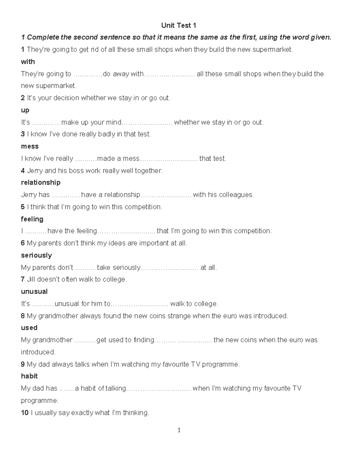 BG1 Unit Test 1-6 Revision Notes - Studocu