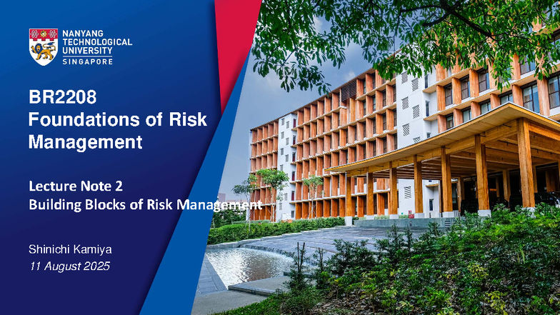 2 Building Blocks of RM - Notes - BR Foundations of Risk Management ...