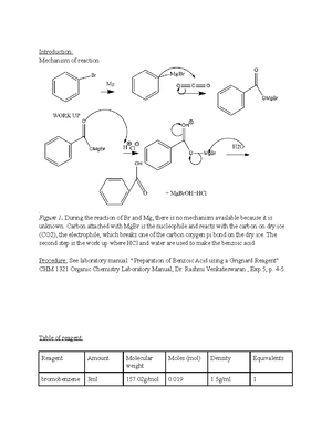 Experiment 5 Preparation of Benzoic Acid using a Grignard Reagent - The general structure of a ...