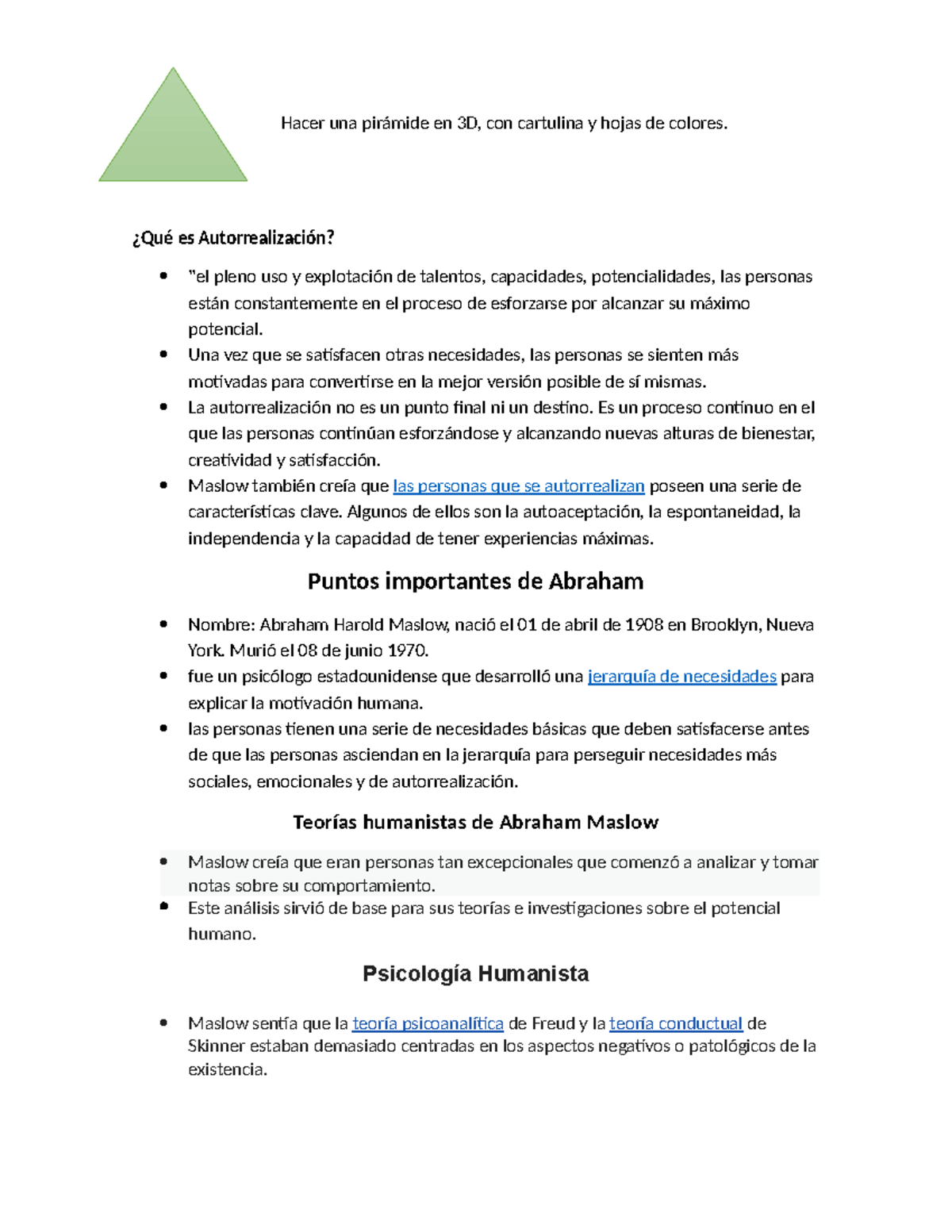 Teoría de la Autorrealización de Abraham Maslow: Psicología Humanista ...