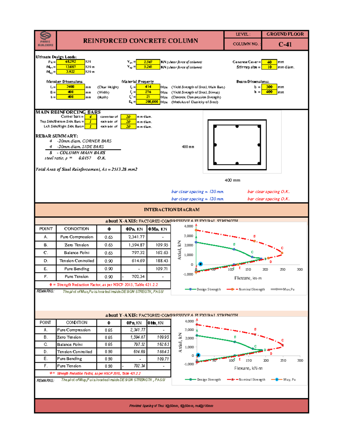 C41 - Sample Column Calculation for Reinforced Concrete Design - Studocu