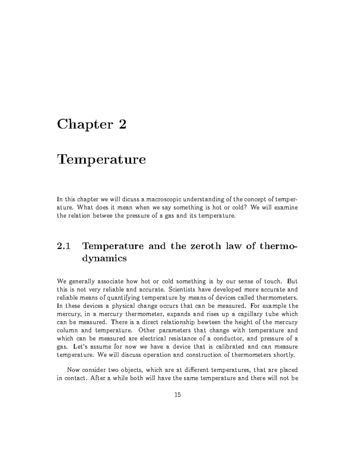 CH18 Lecture Notes: Understanding Temperature and Thermodynamics - Studocu