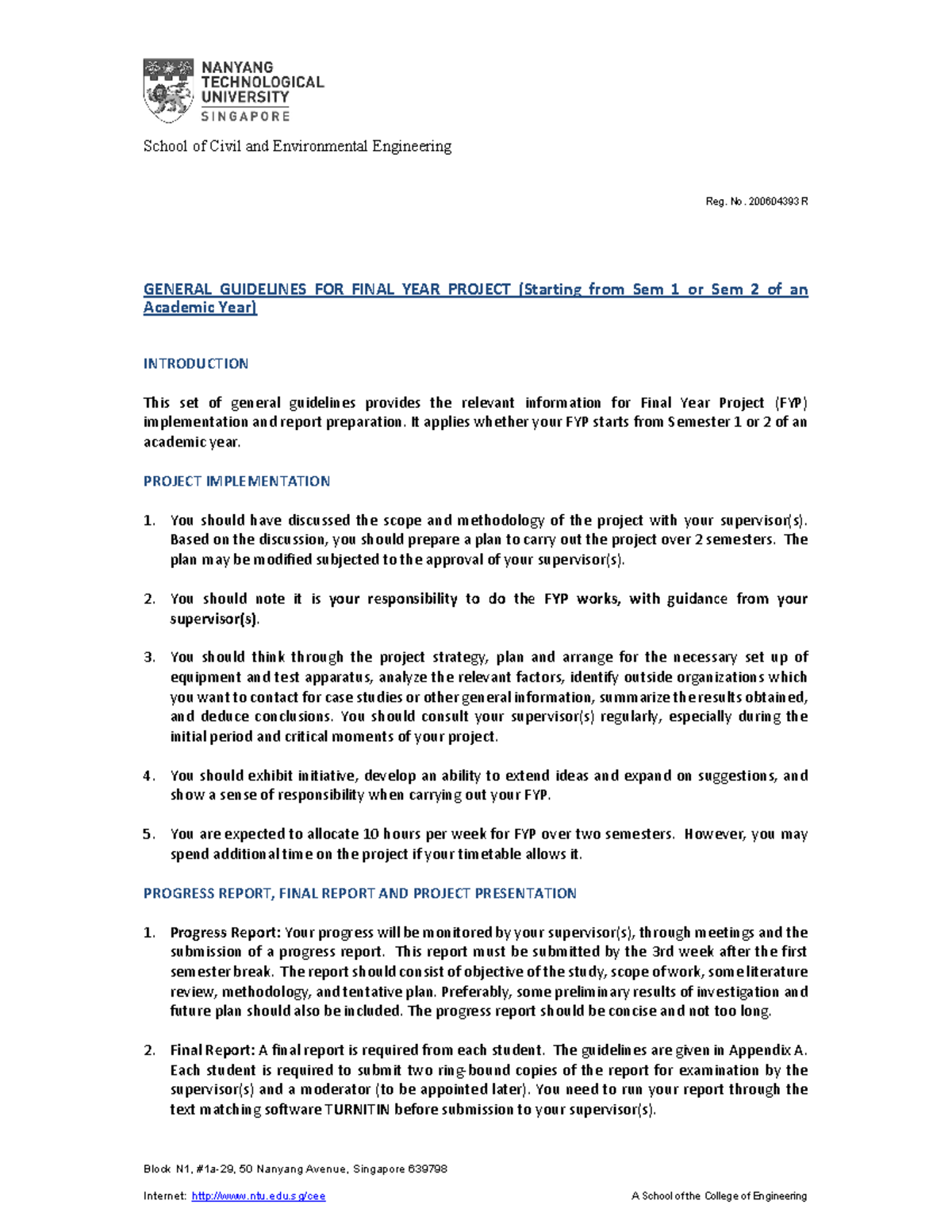 Final Year Project (FYP) Guidelines for Civil Engineering Students ...