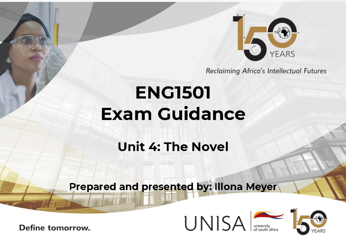 ENG1501 Final Exam Guidance: Unit 4 - The Novel Revision Tips - Studocu