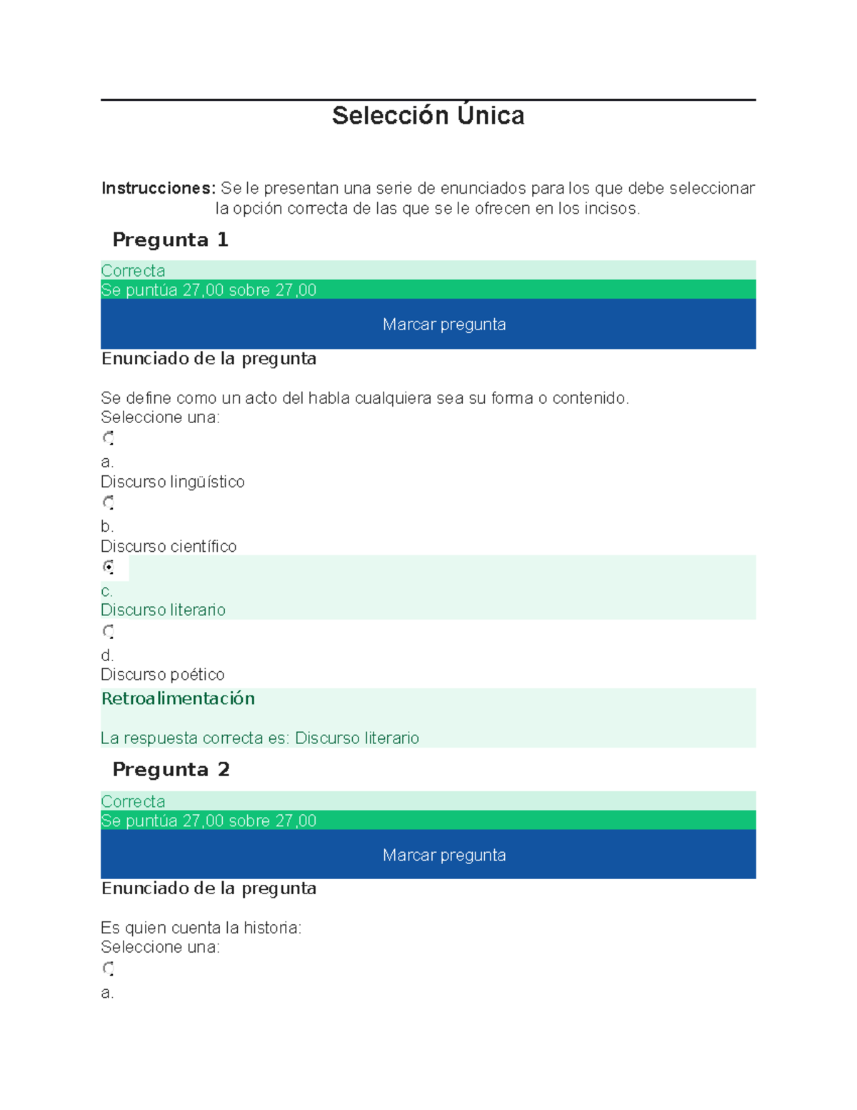 Examen 2 de Español General - Preguntas y Respuestas Correctas - Studocu