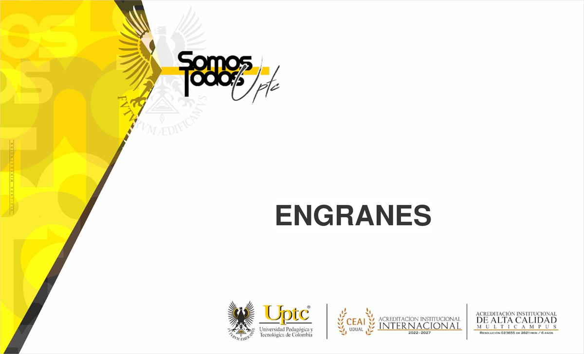 ENGRANES: GENERALIDADES Y TIPOS - LECTURA 5 - Studocu