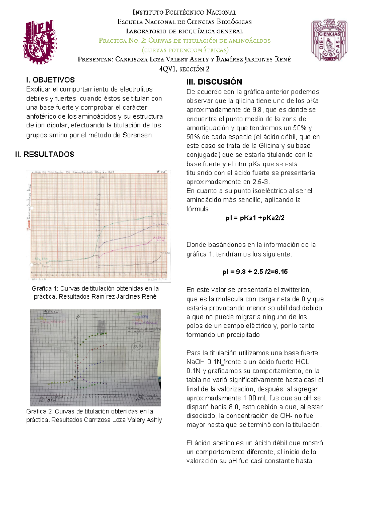 P2 - Curvas de Titulación de Aminoácidos en Bioquímica General 4QV1 ...