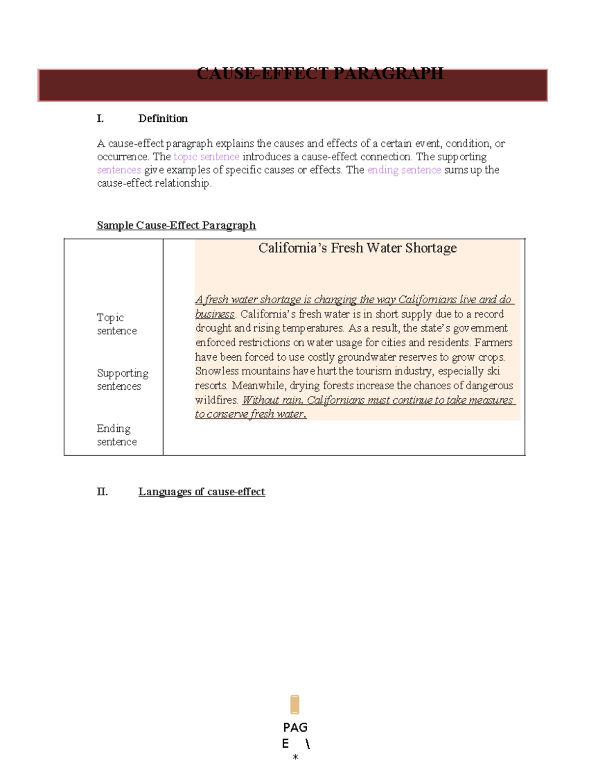 ENG 101: Paragraph Structure and Causes-Effects Analysis - Studocu