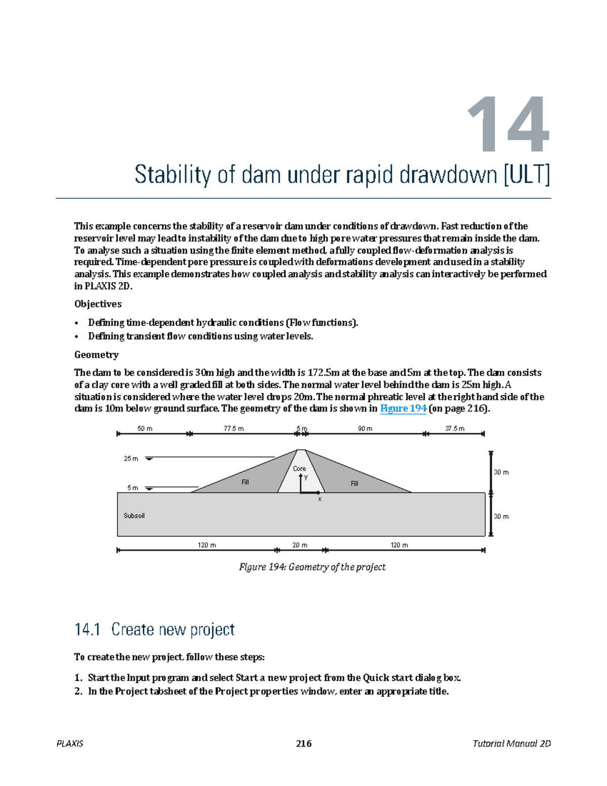 PLAXIS 2D 2024 Tutorial: Stability Analysis of Dam Under Rapid Drawdown - Studocu