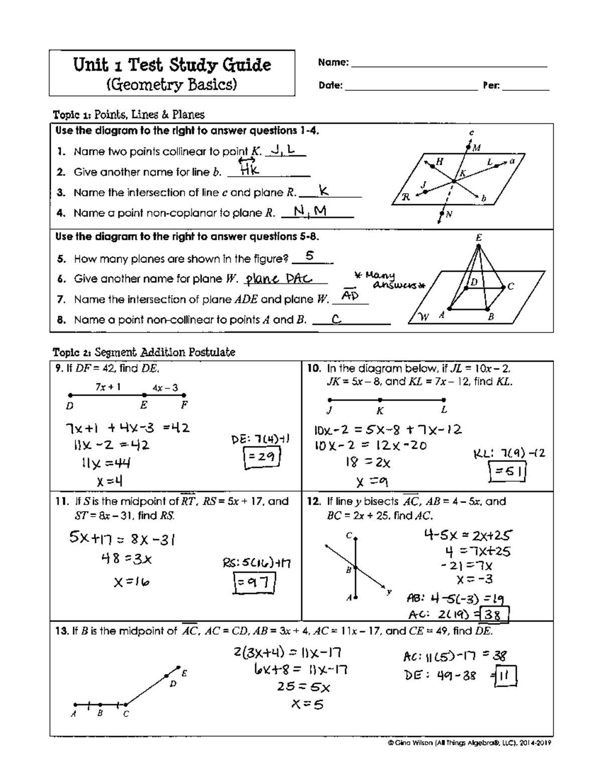Unit 3 Test Review Key - Complete Answer Guide - Studocu