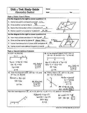 Unit 9 Test Review Key - Answer key - Studocu