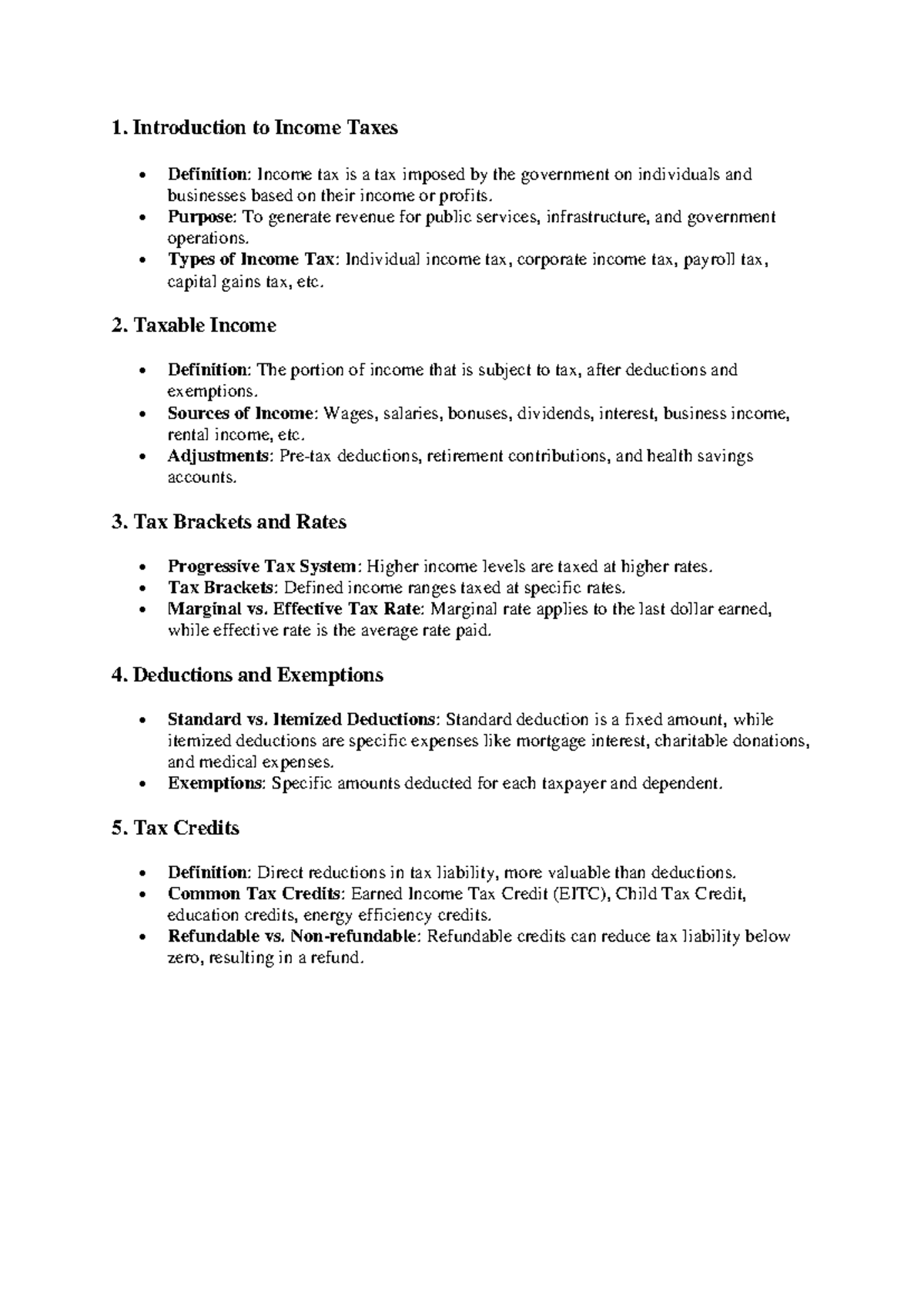 Tax Brackets and Rates: Understanding Income Tax Fundamentals - Studocu