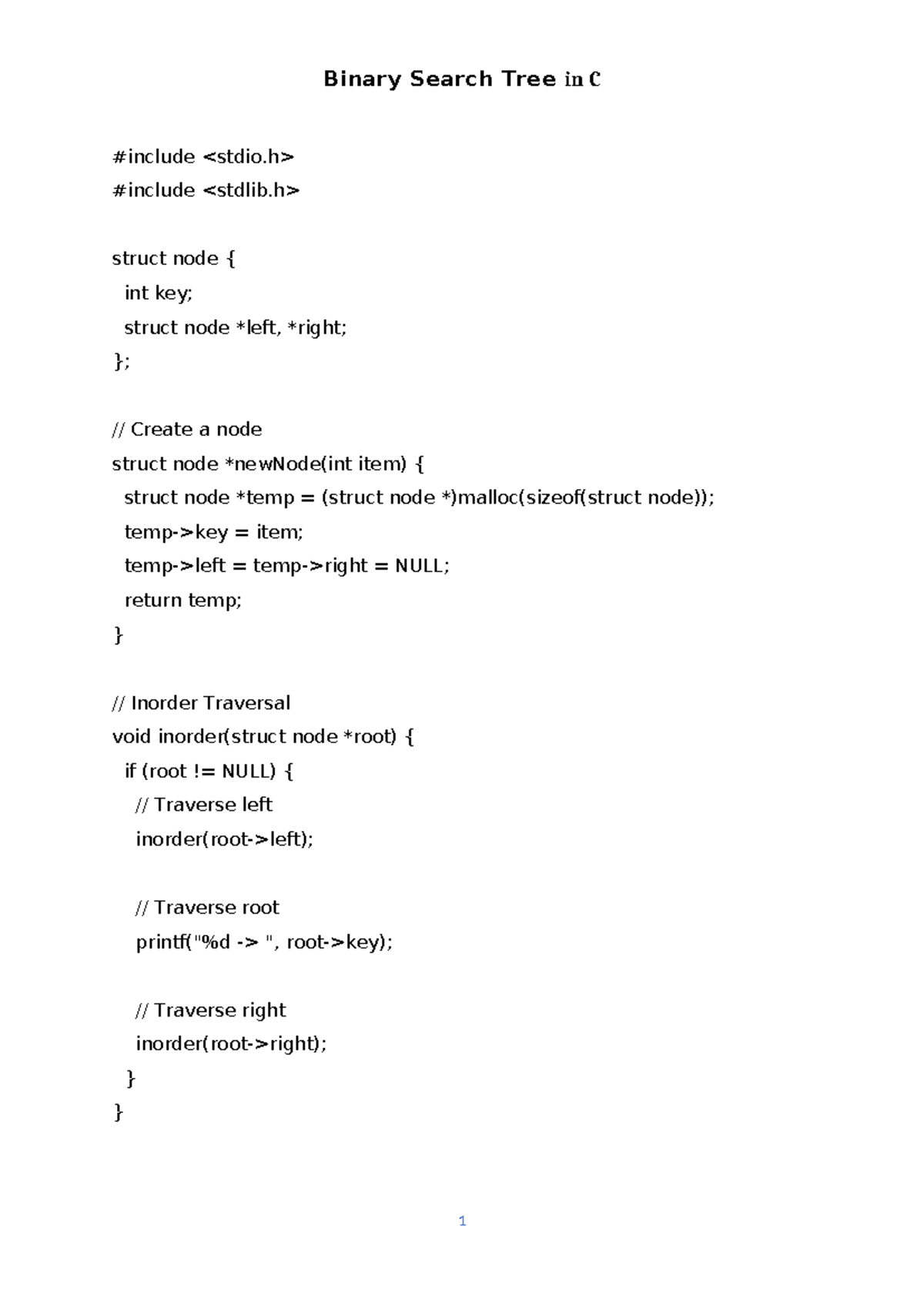 Binary Search Tree in C - Binary Search Tree in C #include #include - Studocu