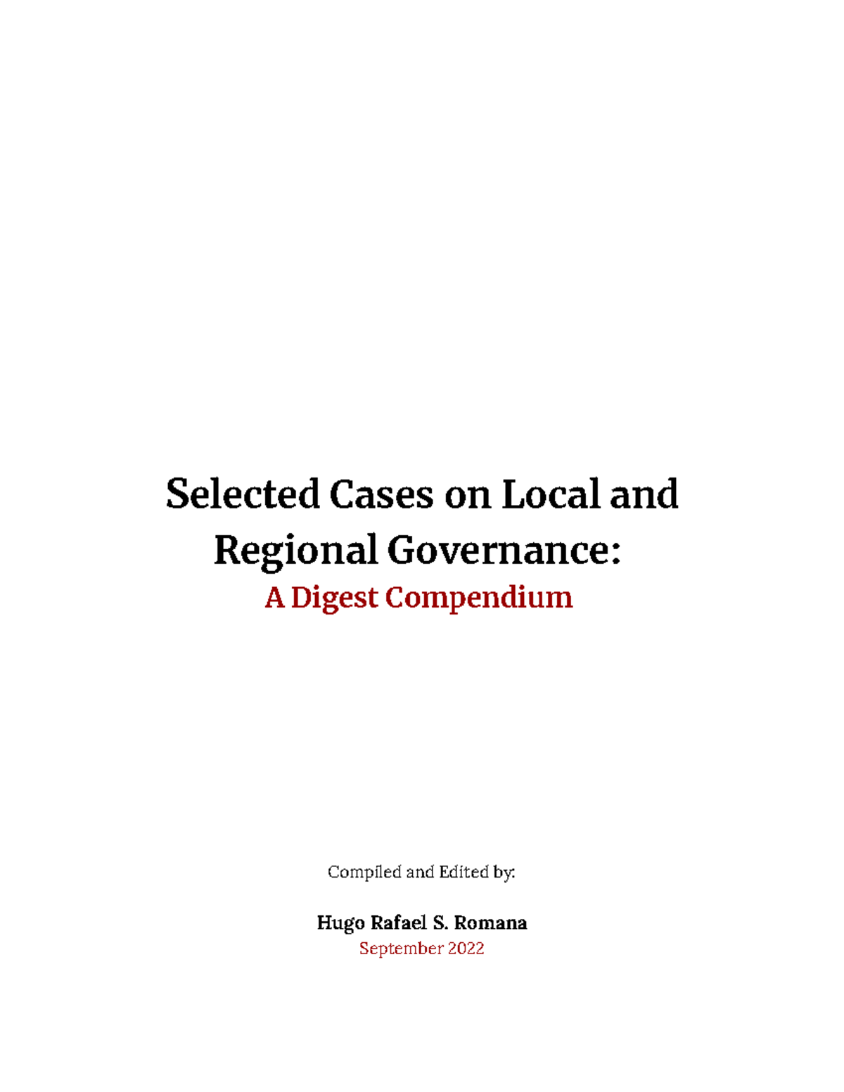 CASE Digests - Romana - Reviewer - Selected Cases on Local and Regional ...