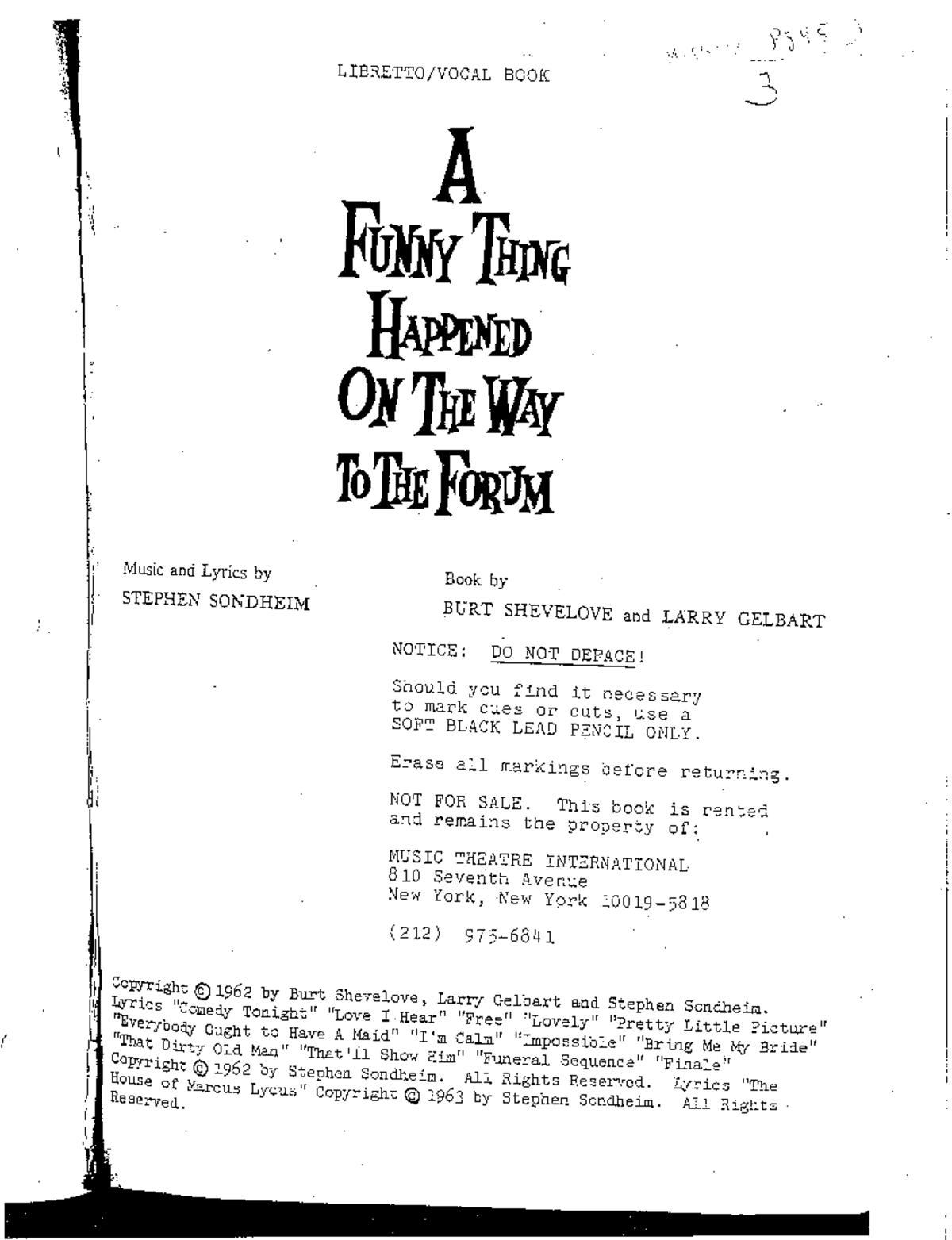A Funny Thing Happened on the Way to the Forum Script (112691618) - Studocu