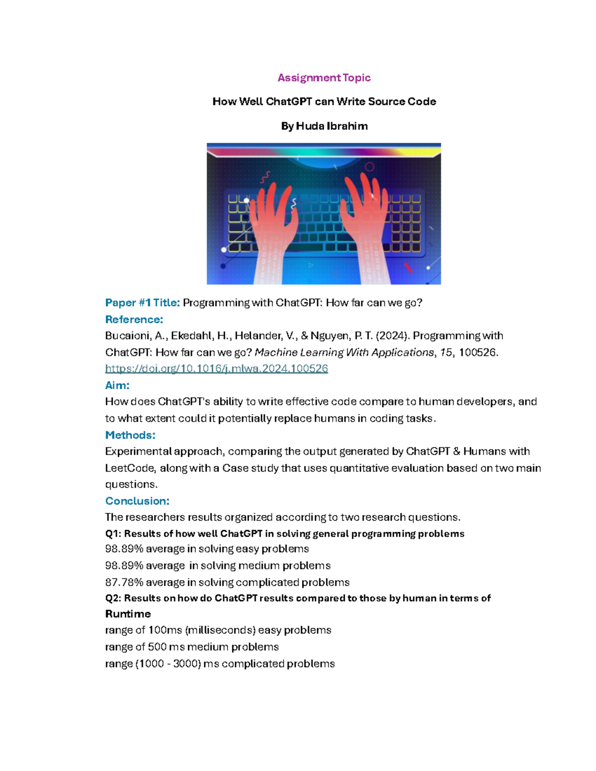 Assignment 02 - Systematic review on 5 research papers - Assignment Topic How Well ChatGPT can ...