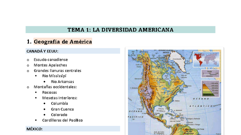 TEMA 1: LA DIVERSIDAD GEOGRÁFICA Y CULTURAL DE AMÉRICA DEF - Studocu