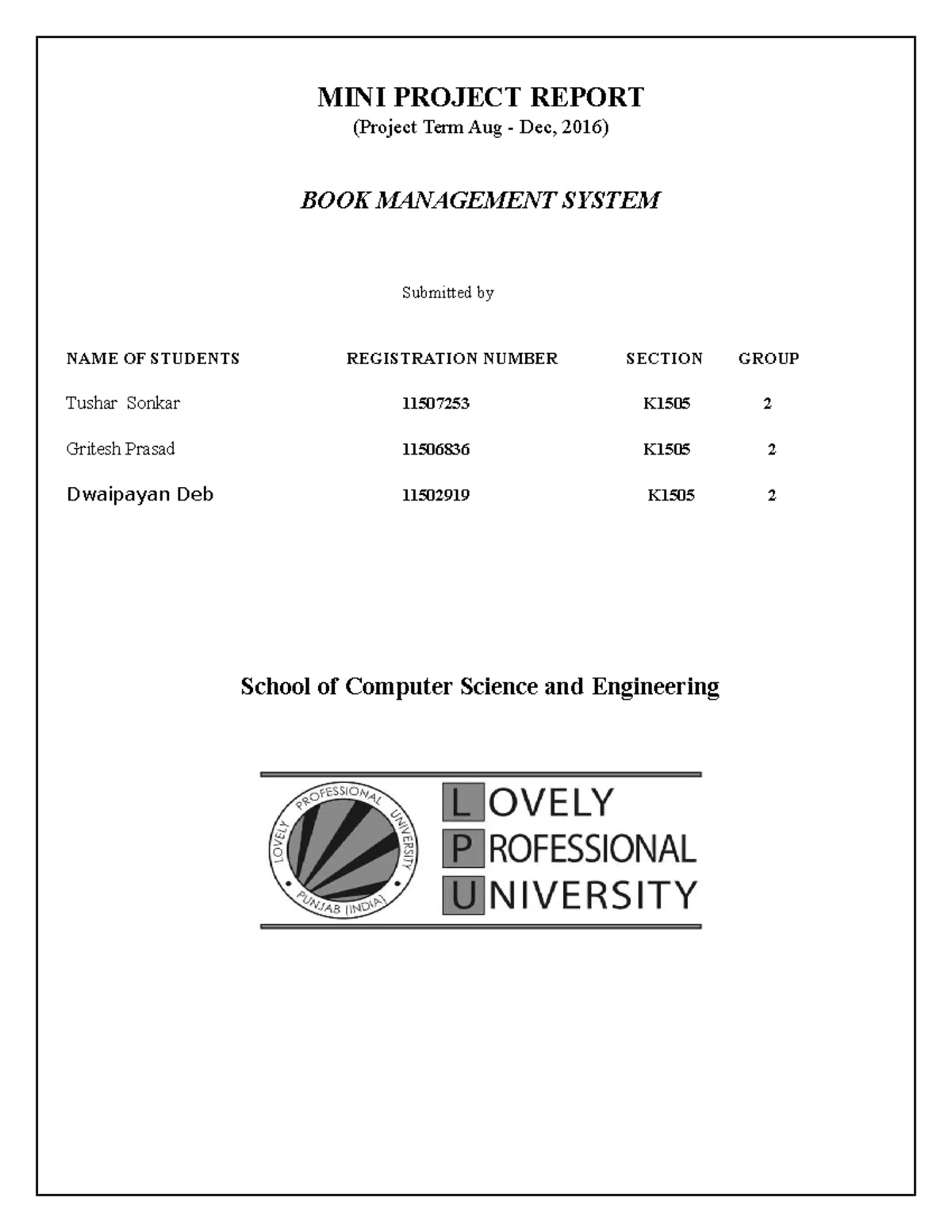 Online Quiz Application Project Report B - ONLINE QUIZ APPLICATION Mini Project B Report ...