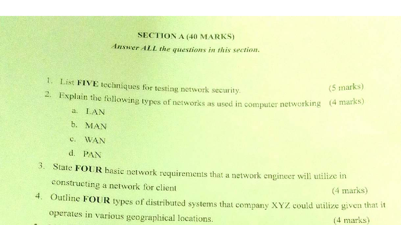 PCN EXAM - Past Paper on Network Security Techniques and Architectures ...