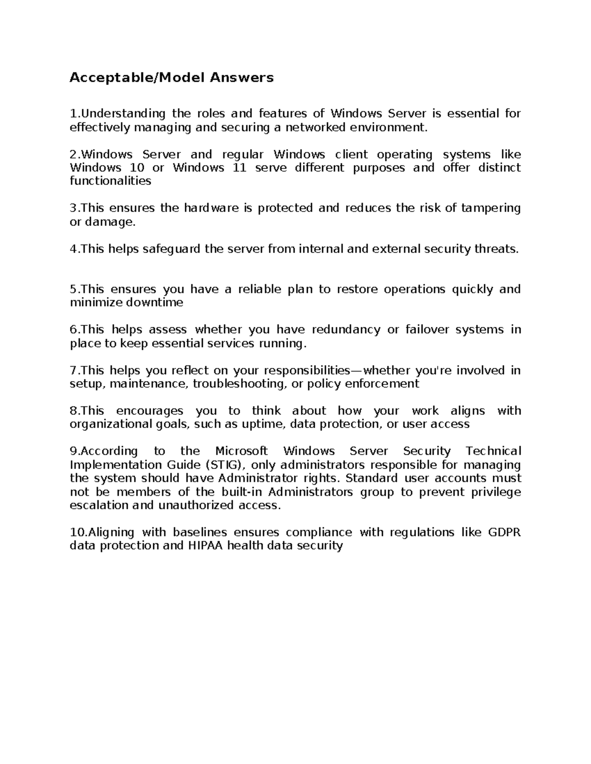 Windows Server Roles & Security: Key Concepts & Best Practices - Studocu