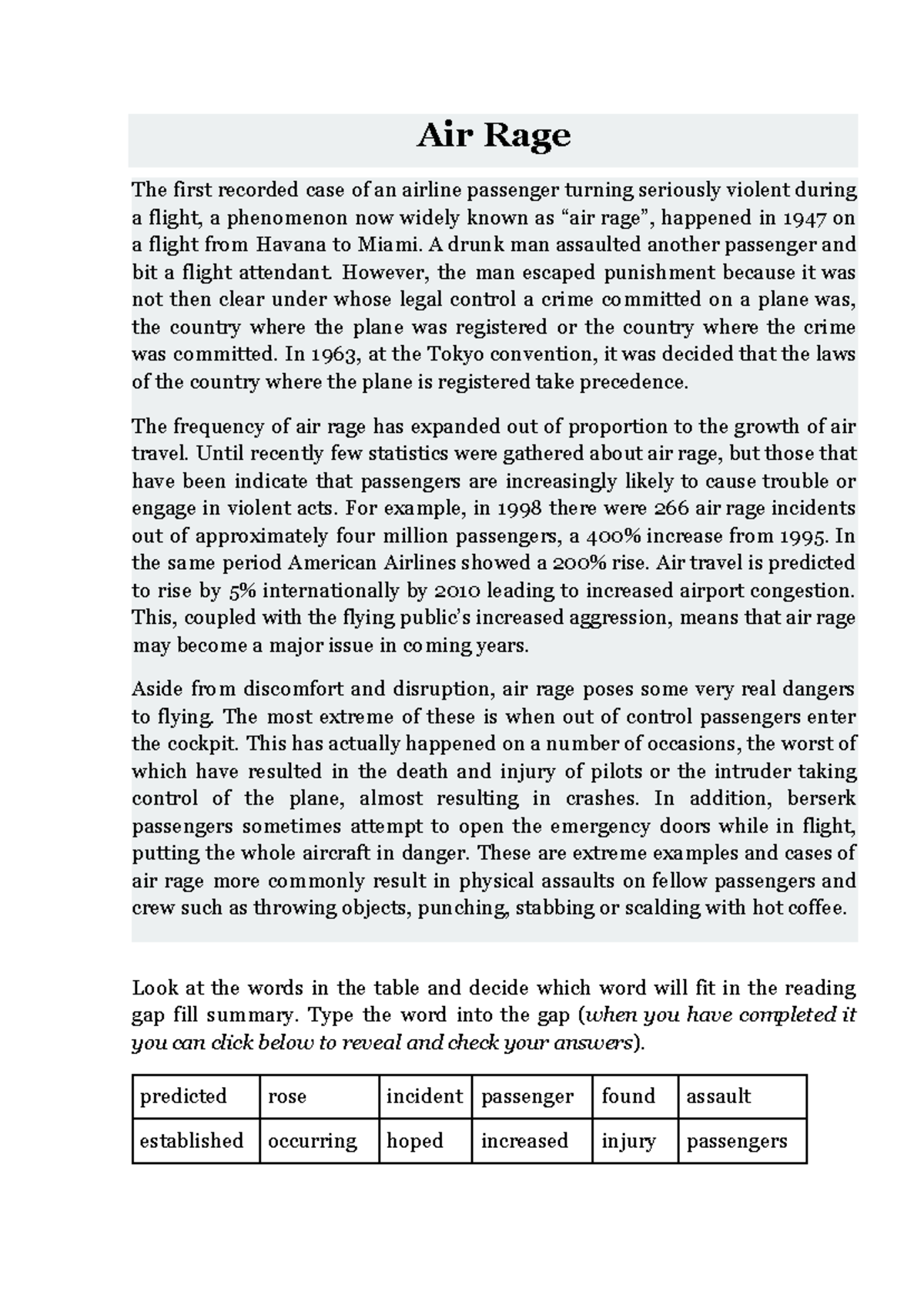 Air Rage: Understanding the Rise of In-Flight Violence and Its ...