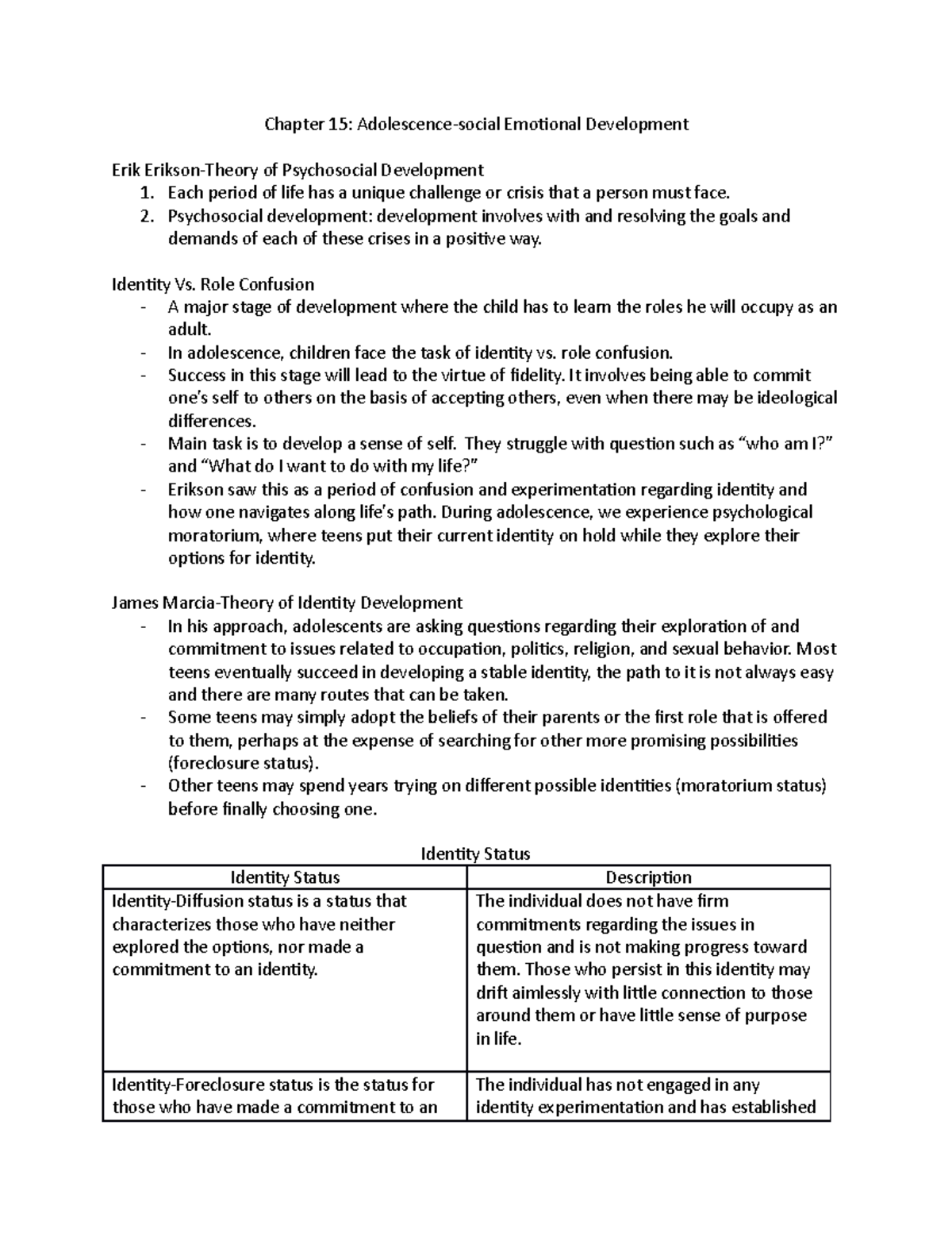 Chapter 15: Social-Emotional Development in Adolescence - Studocu