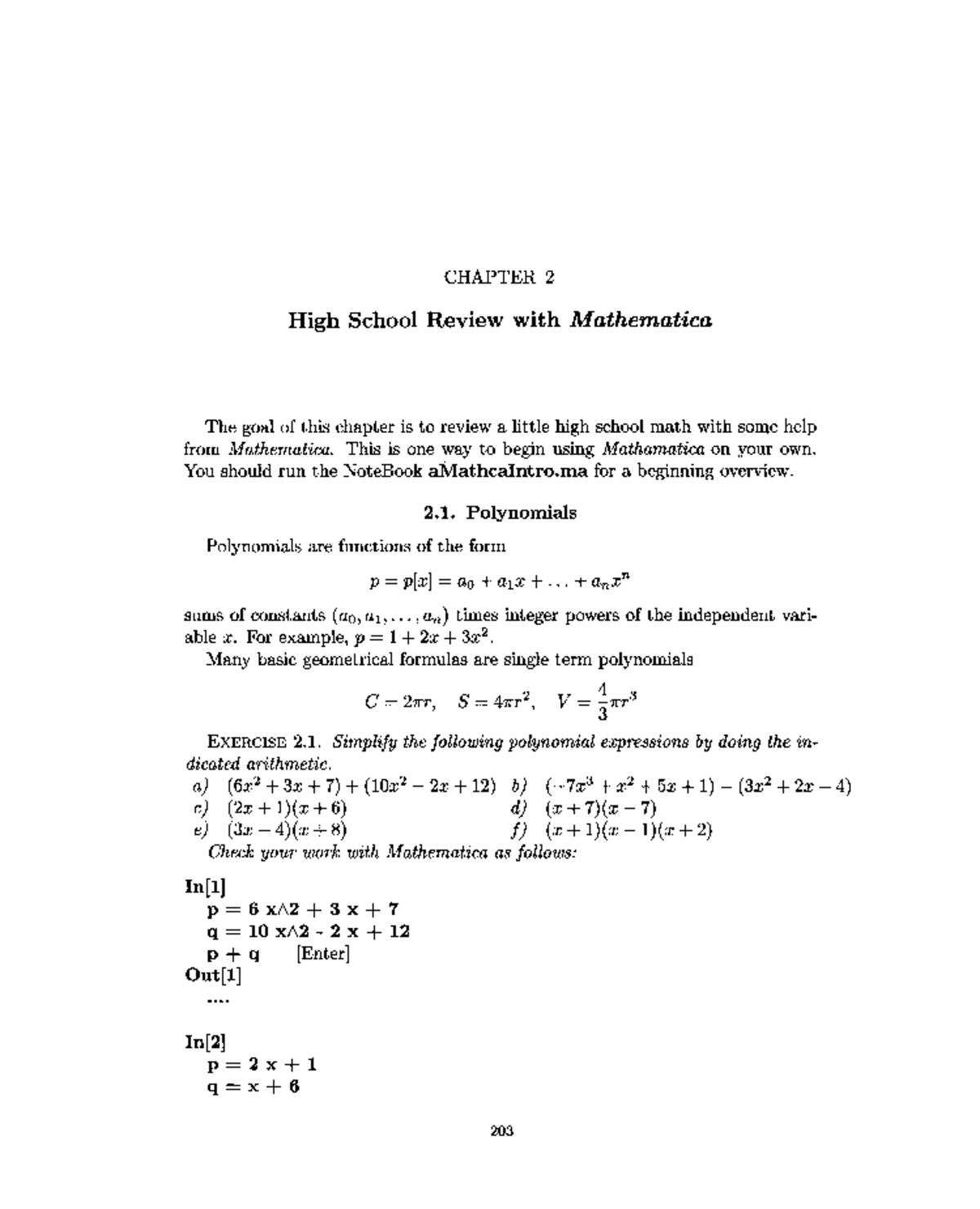 CHAPTER 2: High School Math Review with Mathematica - Studocu