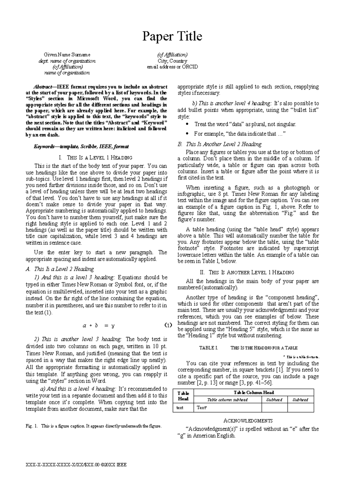 IEEE Paper Format Template Guide - Studocu
