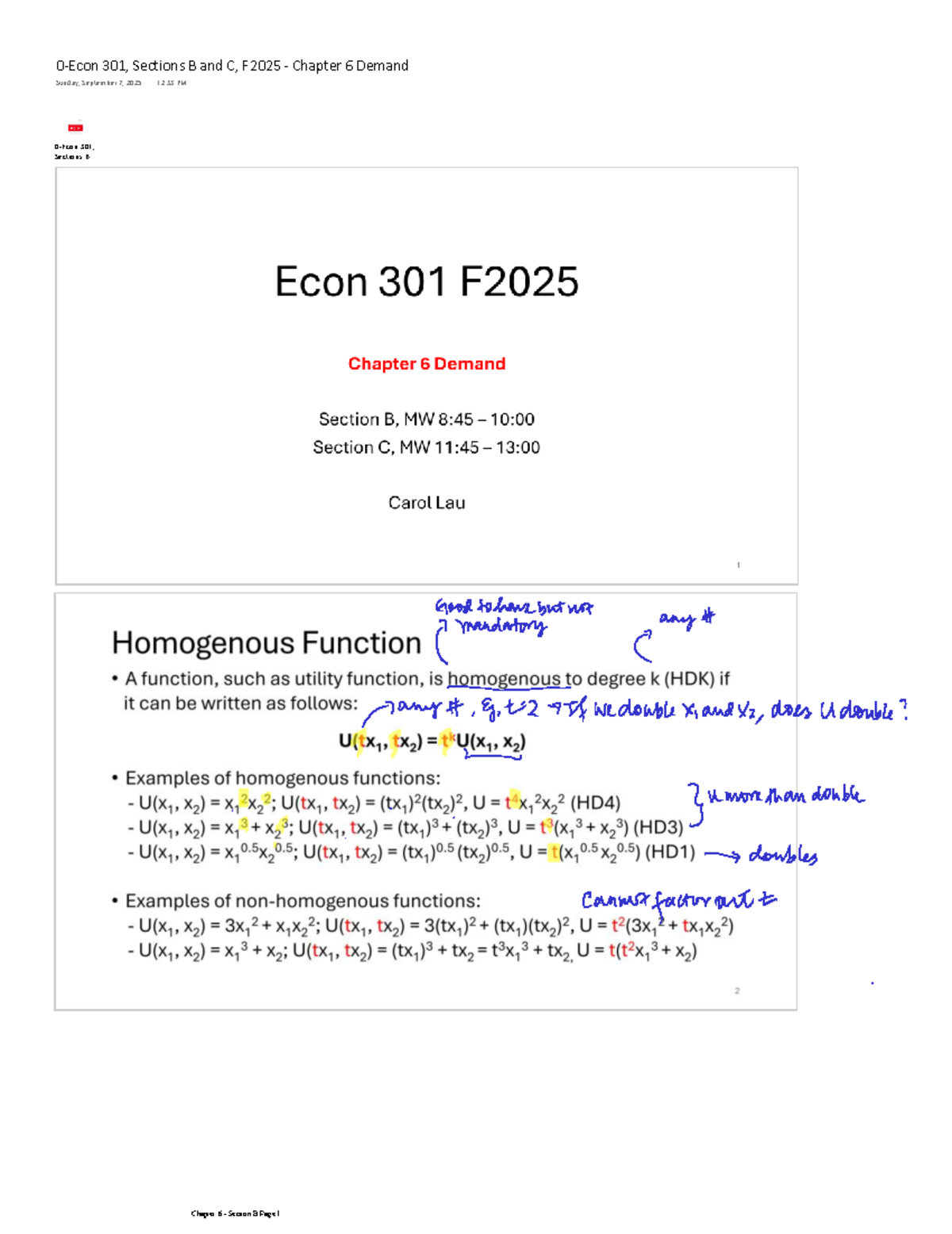 Chapter 6 Demand-Econ 301 - ECON 301 - 0-Econ 301, Sections B... 0 ...