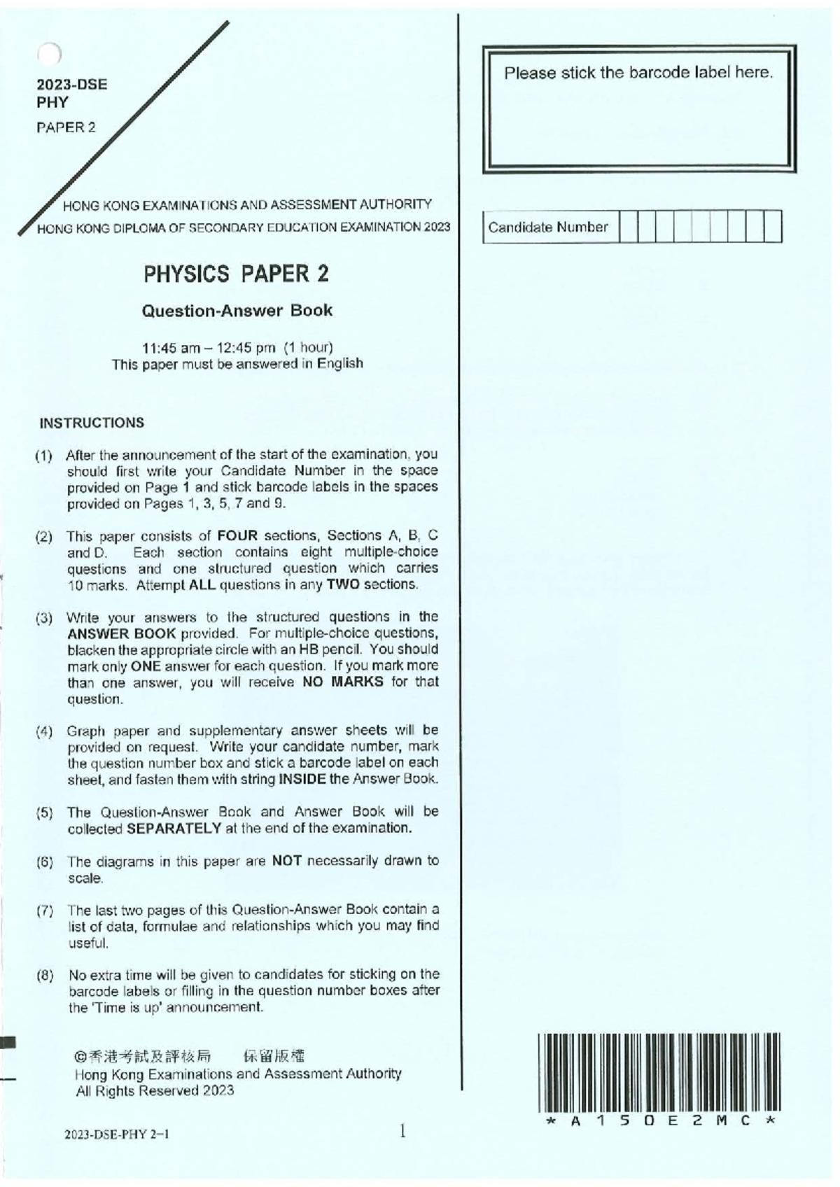 P2 - Practice Exam Paper for Physics Paper 2 (2023) - Studocu