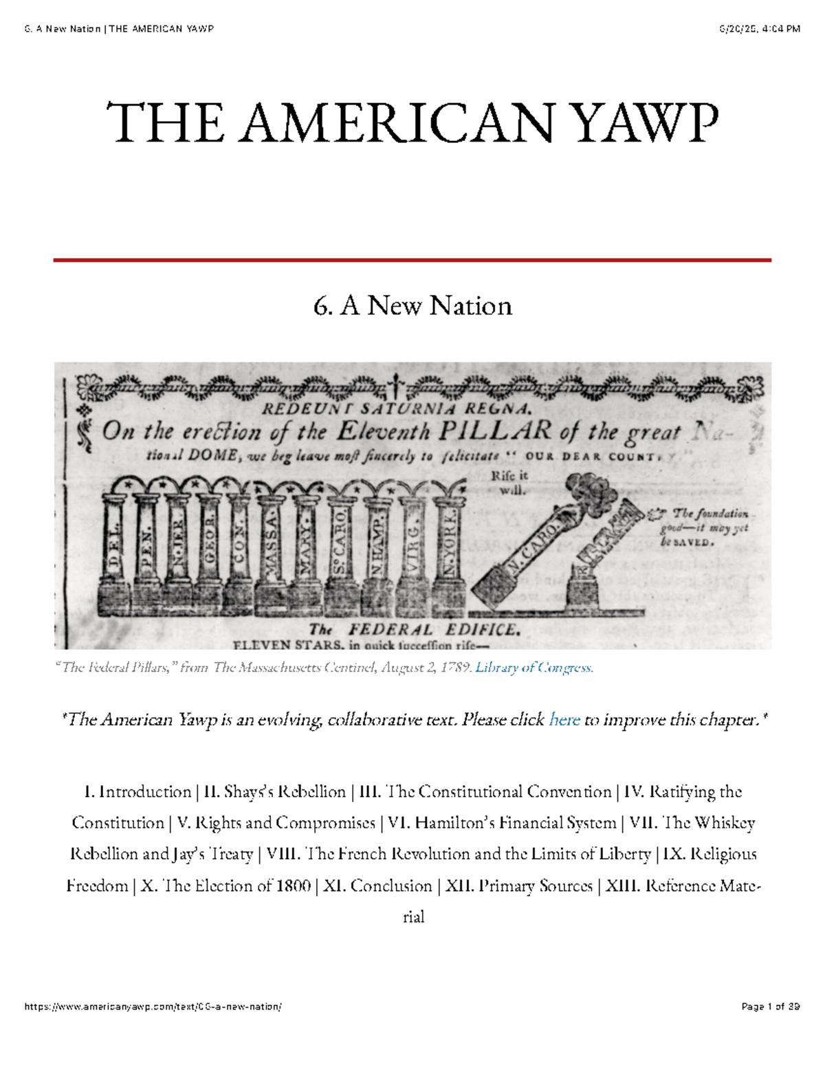 A New Nation: The Constitution and Early American Politics (HIST 101 ...
