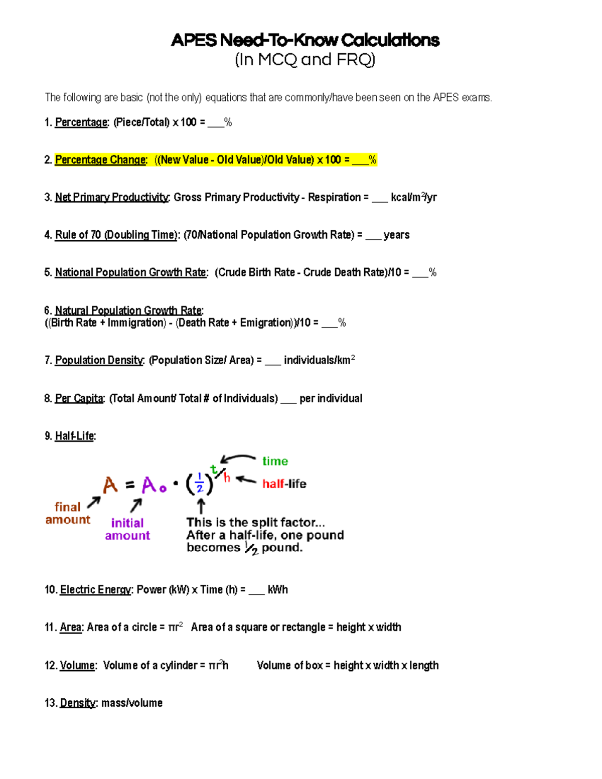 APES Need-to-Know Calculations & Environmental Legislation Overview ...