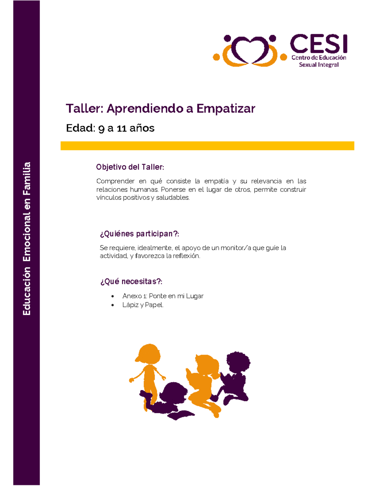 Aprendiendo a Empatizar 4° a 6° básico - Taller: Aprendiendo a ...