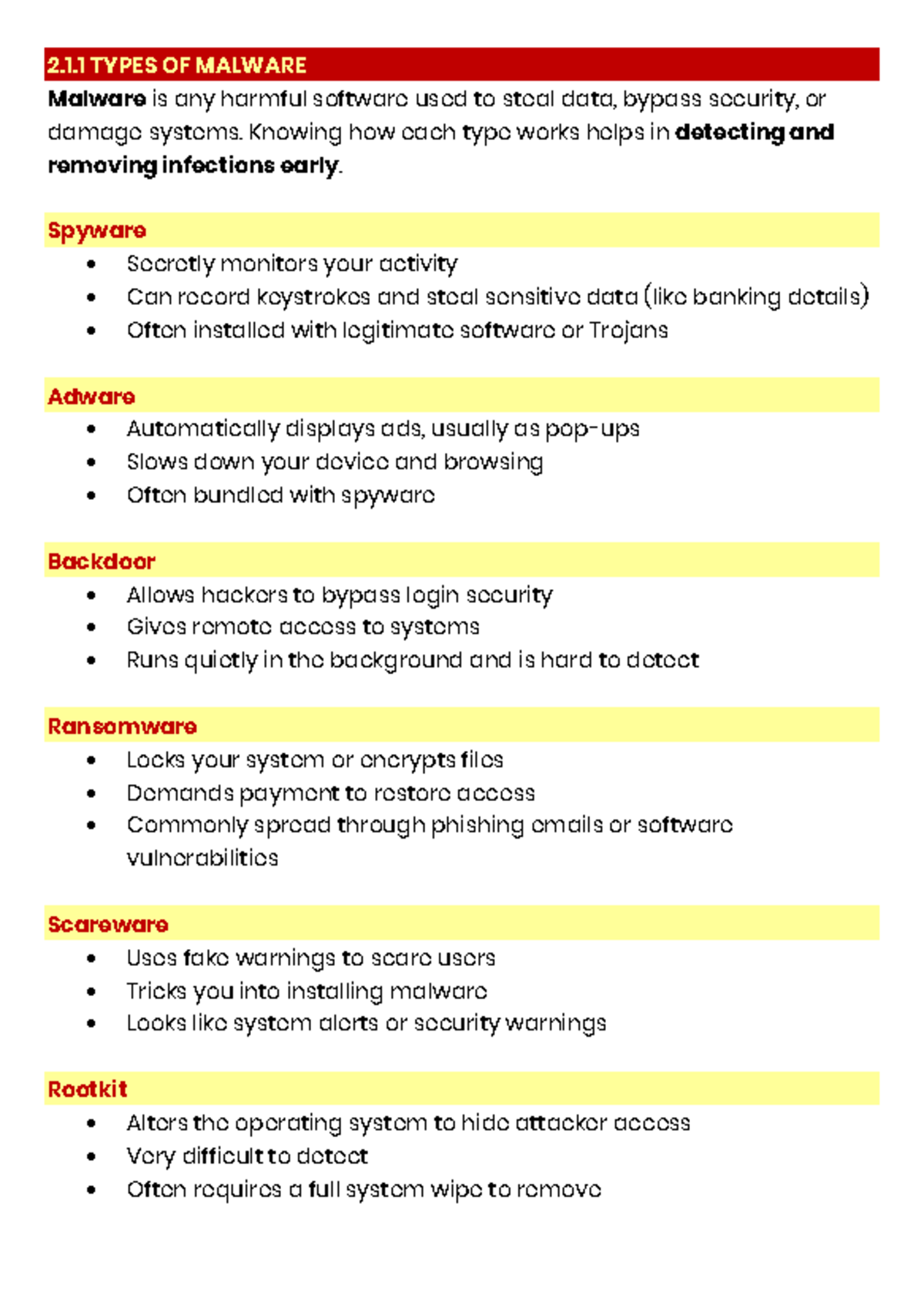 M2 - Types of Malware and Their Impact on Security - Studocu