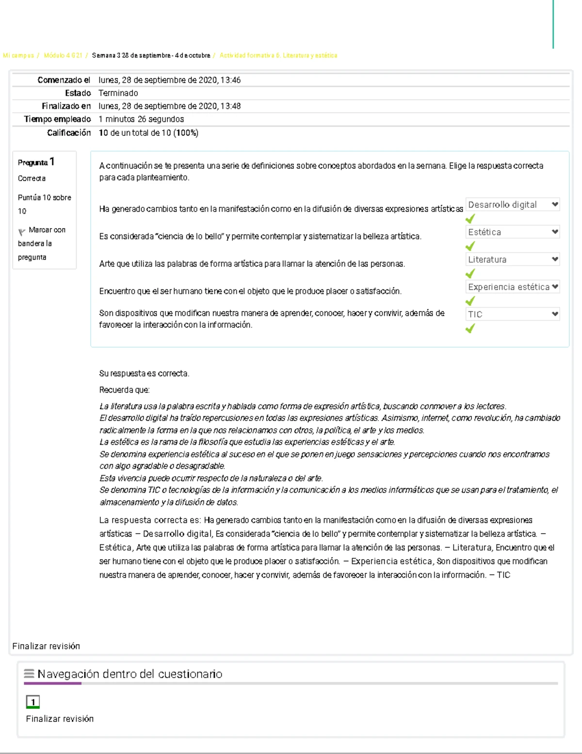 Cuestionario. Actividad formativa 7. Conceptos clave - Actividad formativa 7. Conceptos clave ...