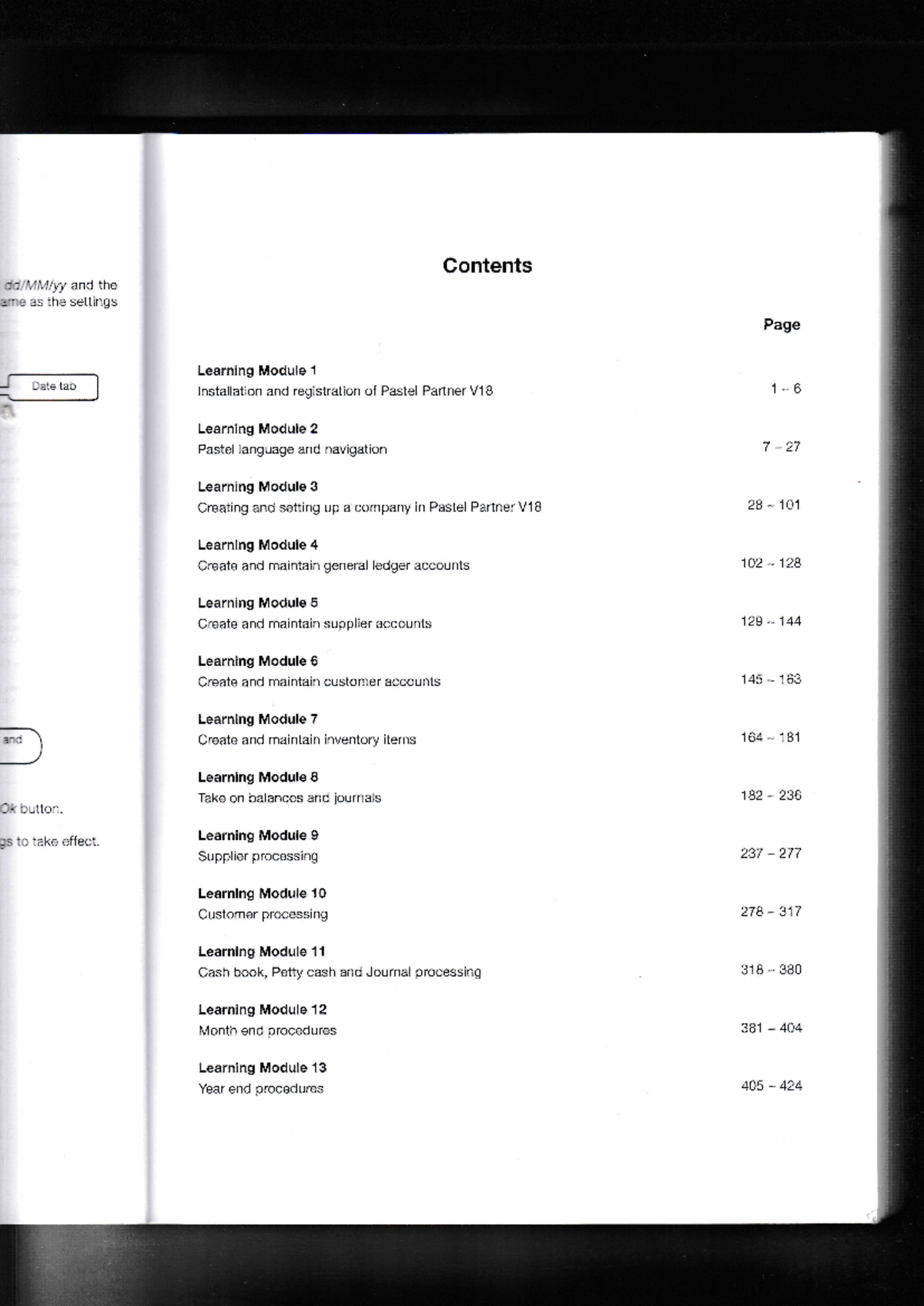 Pastel Partner V18: Comprehensive Learning Modules Overview - Studocu