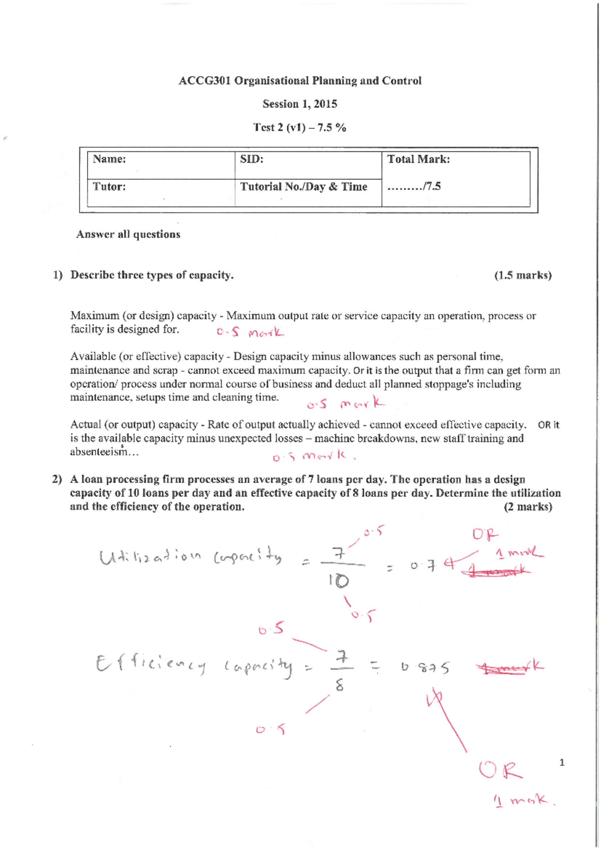 Practical - Class Test 2 - ACCG301 - Studocu