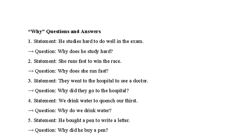 Wh-Qustion - Wh question basic rules - “Why” Questions and Answers ...