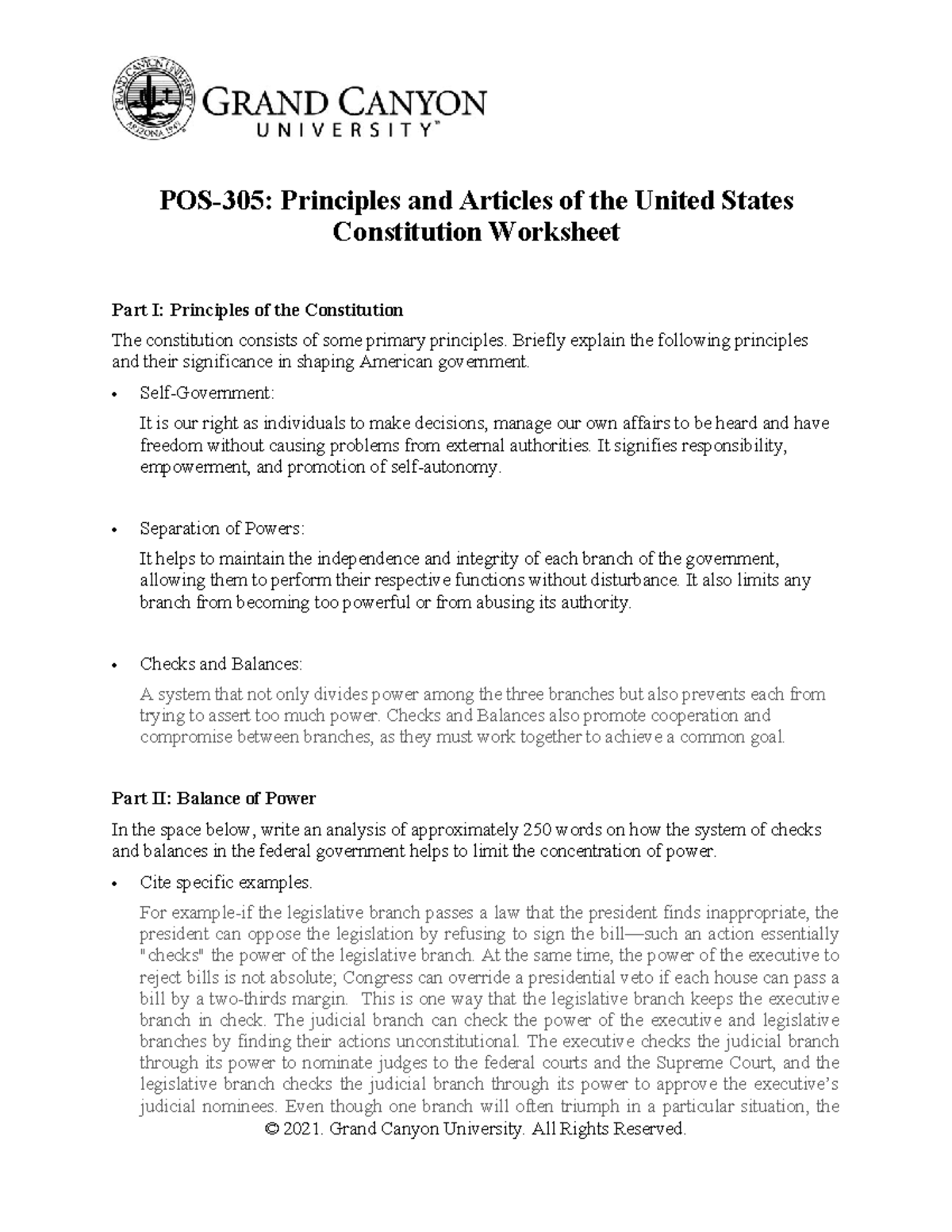 POS-305 T1 Constitution Principles & Analysis Worksheet - Studocu